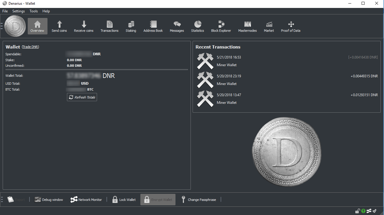Denarius (DNR) - Guide to Denarius wallet setup, syncing and staking