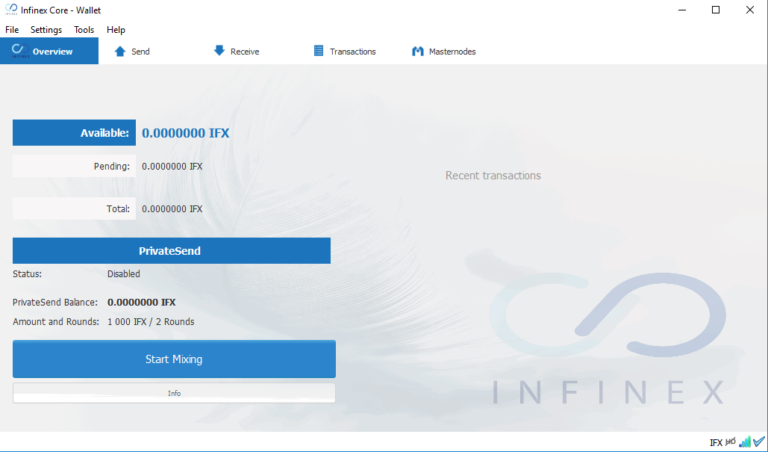 Infinex (IFX), InfiniDEX: PoW (Lyra2z) / Masternode - Infinex mining guide