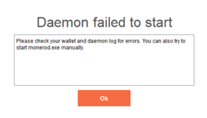 Monero wallet: "Daemon failed to start" error - What is it & how to fix?