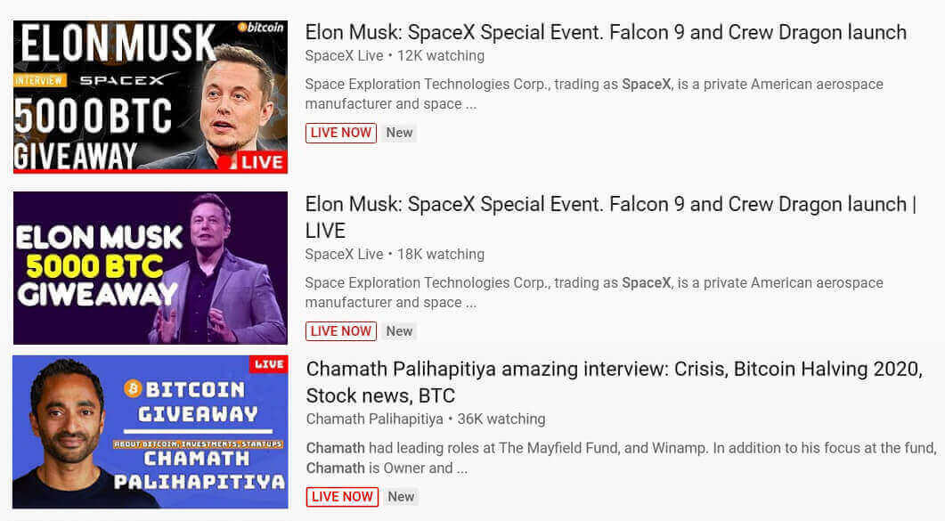 Beware of fake cryptocurrency giveaway scams on YouTube & Twitter