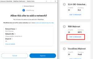 EVM blockchain list - How to add any EVM network to Metamask