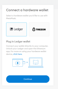 How to connect & use Ledger or a Trezor wallet with Metamask